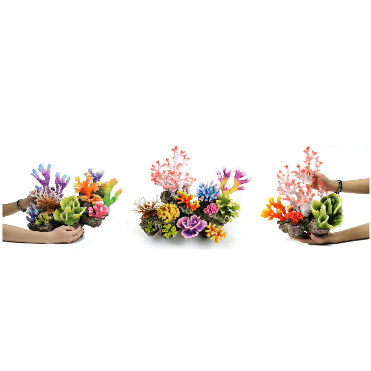 Aquarium Fish Tank Artificial Coral Reef Decoration Full Set of 3 ...