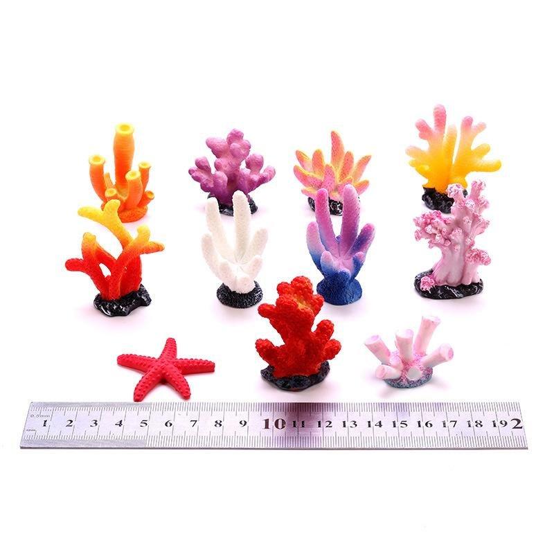 Aquarium Polyresin Coral Reef Decoration 11 Piece Complete Set – Castle ...