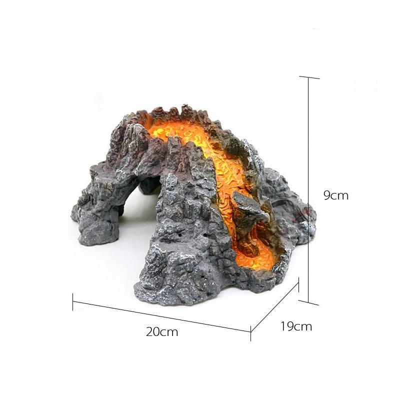 Volcano Lava Hideway Rock Aquarium Decoration Fish Tank Ornament ...